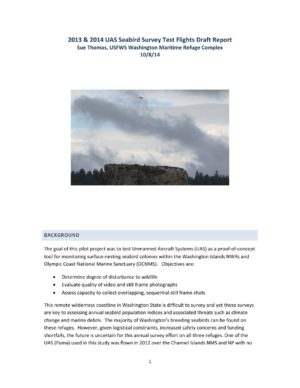 2013 & 2014 UAS Seabird Survey Test Flights Draft Report | Oceans Unmanned